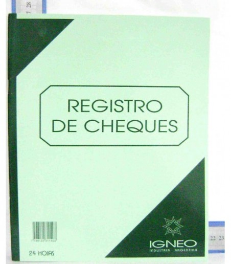 LIBRO REGISTRO DE CHEQUES IGNEO 24hj * 0730