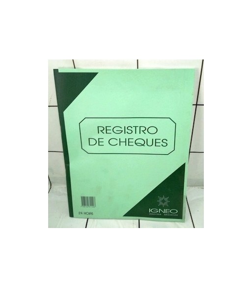 LIBRO REGISTRO DE CHEQUES IGNEO 24hj * 0730