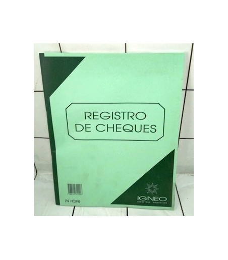 LIBRO REGISTRO DE CHEQUES IGNEO 24hj * 0730