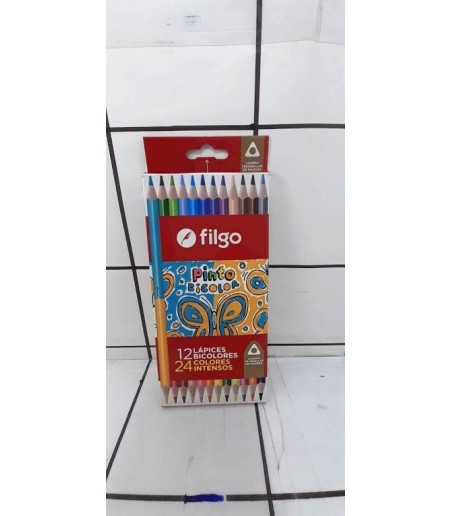 LAPIZ COL FILGO BICOLORES LARGOS X12uni